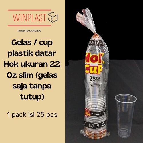 Jual Hok Gelas / Cup Plastik PP Datar Size 22 Oz Slim isi 25 pcs - Kota ...