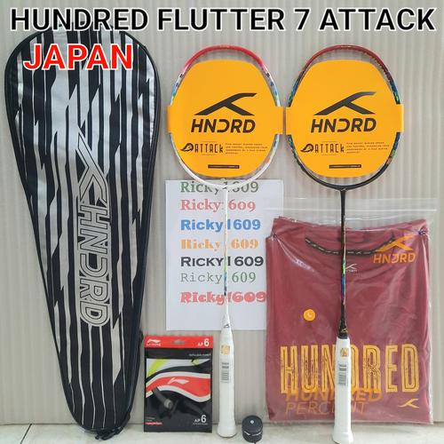 Jual RAKET BADMINTON HUNDRED FLUTTER 7 ATTACK - WINGTRON-POWER ATTACK JAPAN - BLACK/RED, SENAR ...