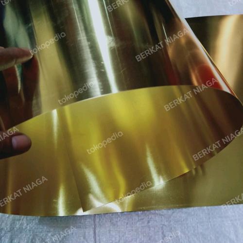 Jual Plat Kuningan lembaran tebal 0,1 mm x lebar 36 cm x panjang 120 cm ...