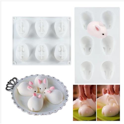 Jual Cetakan Silikon Kelinci Rabbit Puding Kue Cake Coklat Puding ...