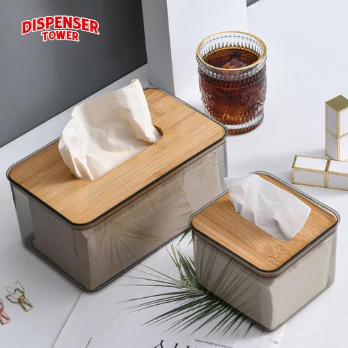 Jual kotak tempat penyimpan tisu / box tissue korea transparan bamboo ...