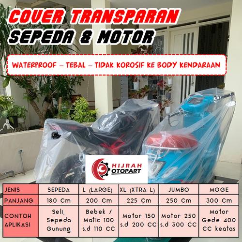Jual COVER MOTOR TRANSPARAN TEBAL PLASTIK OUTDOOR INDOOR WATERPROOF ...