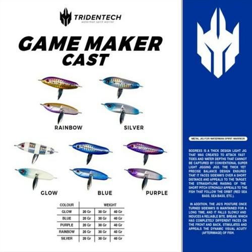 Jual LURE UMPAN TRIDENTECH METAL JIG GAME MAKER CAST - ORIGINAL - 30GR ...