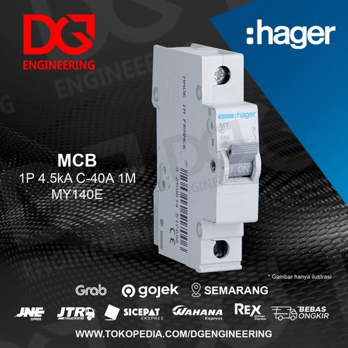 Jual HAGER MCB 1 Phase 40 Ampere 4.5kA C-40A 1M MY140E - Kota Semarang - DG Engineering | Tokopedia