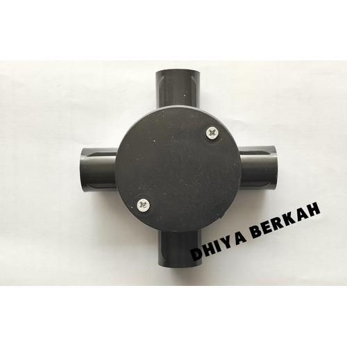 Jual T Dus Tdus Pipa Conduit Konduit T Doos Pipa Listrik 20 mm 4 Lubang ...