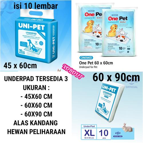 Jual Underpad Unipet Onepet 45x60 60x60 60x9 size M L dan XL alas kandang - Unipet M 45x60 ...