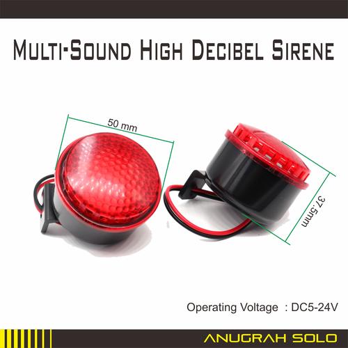Jual Multi Tone Alarm High Decibel Siren 12V 24V Sirine dgn Lampu ...