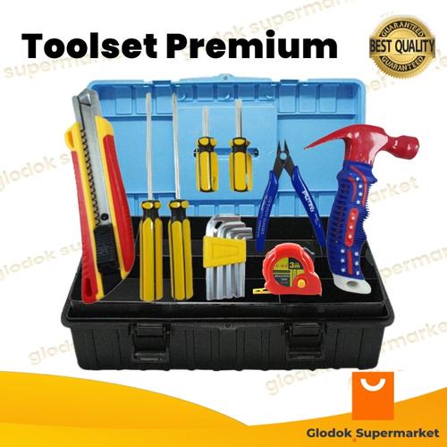 Jual Alat Perkakas 10in1 Toolbox Kotak Pertukangan Obeng Tang Palu ...