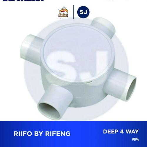 Jual 4 Way Round Junction Box Conduit Rifeng 20mm F20-x20x20x20x20 ...