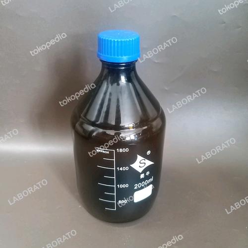Jual BOTOL SAMPEL 2000ML COKLAT LAB SAMPLE BOTTLE AMBER 2000 ML 2L ...