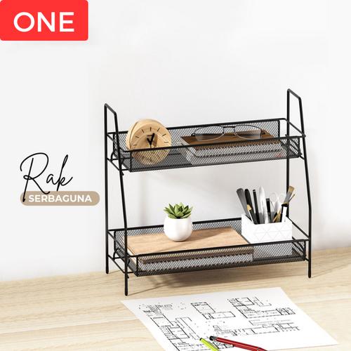 Jual Rak Alat Kantor Kosmetik Bumbu Dapur Serbaguna 2 Susun Besi ...