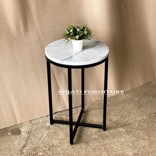 Jual meja sudut meja pojok marmer side table bulat minimalis - Kab ...