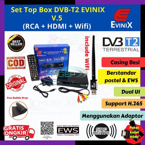 Jual Set Top Box Evinix H1 DVB T2 Cast Harga Promo - Kabel RCA+HDMI - Kota Tangerang - Mitra ...