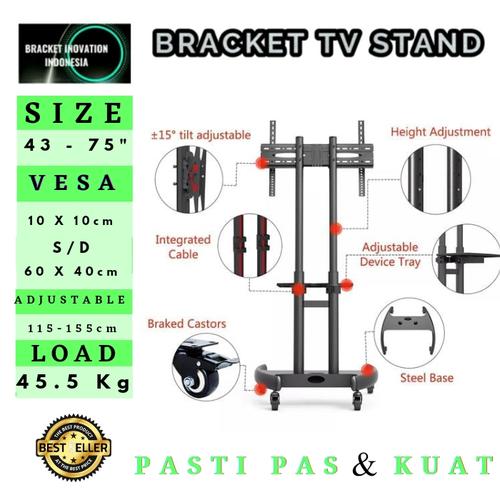 Jual bracket braket standing tv | stand tv 43 - 75 INCH NB New Model ...