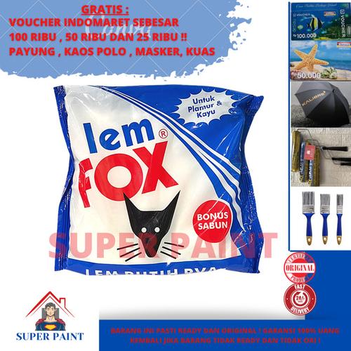Jual Lem Fox Putih 600 gram bungkus biru / Lem kayu Fox bungkus biru ...