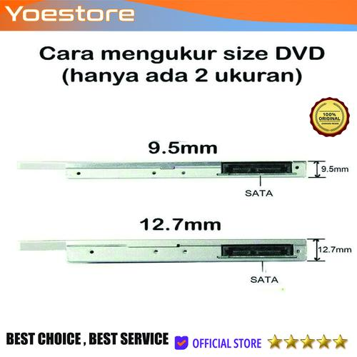 Jual HDD Caddy / 2nd Hard disk slot Laptop 12.7 mm SATA to SATA ...