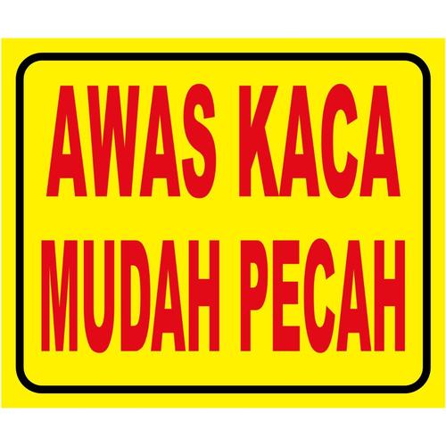 Jual Stiker AWAS KACA MUDAH PECAH 12X10CM SIGN RAMBU K3 - Jakarta Utara ...