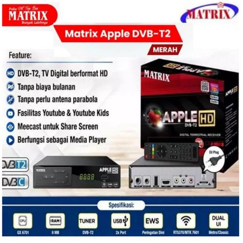 Jual SET TOP BOX MATRIX APPLE MERAH HD DVB T2/RECEIVER TV DIGITAL ...
