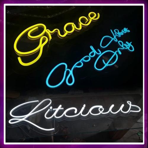Jual Neon flex ukuran 30x15 cm tulisan latin logo sign nama toko ...