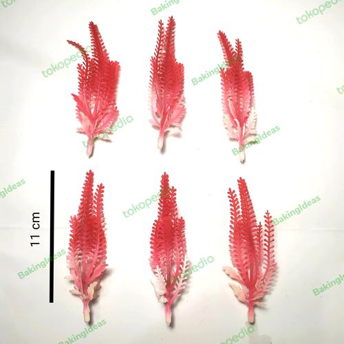 Jual Topper Kue Rumput plastik Rumput Jagung warna warni - Merah 6 pcs ...