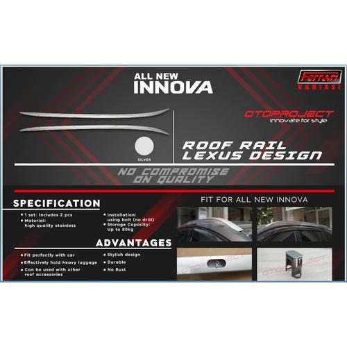 Jual roof rail aksesoris atap mobil Innova reborn model lexus silver ...