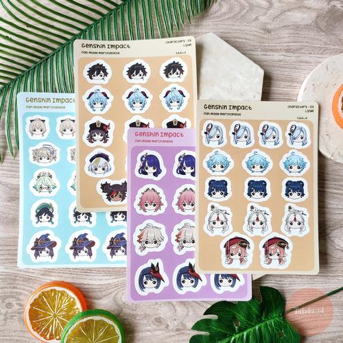 Jual [TATCHI.ID] Genshin Impact Fan Made Stickers - Character's Head ...