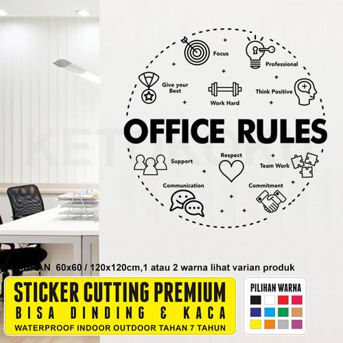 Jual Stiker Dinding Cutting Sticker Kaca Motivasi Kantor Office Rules ...