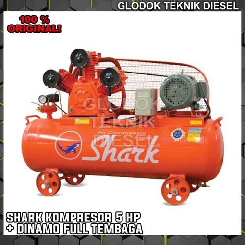 Jual SHARK Kompresor Angin 5 HP PK + Dinamo Full Tembaga AIR COMPRESSOR ...