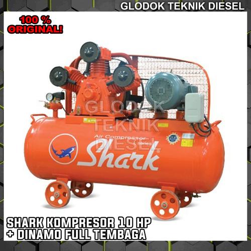 Jual SHARK Kompresor Angin 10 HP PK + Dinamo Full Tembaga COMPRESSOR ...