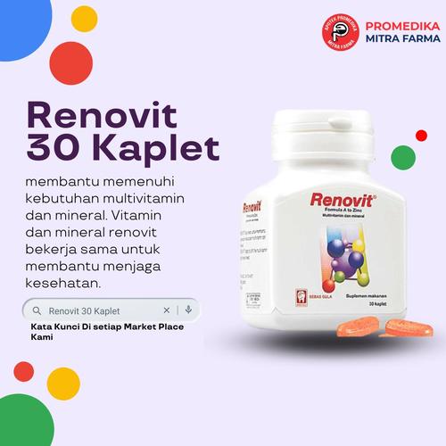 Jual Renovit 30 Kaplet / Multivitamin dan Mineral Untuk Daya Tahan ...