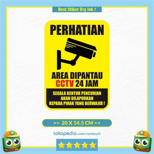 Jual Stiker Vynil CCTV dengan warna Jelas Peringatan Area Diawasi ...