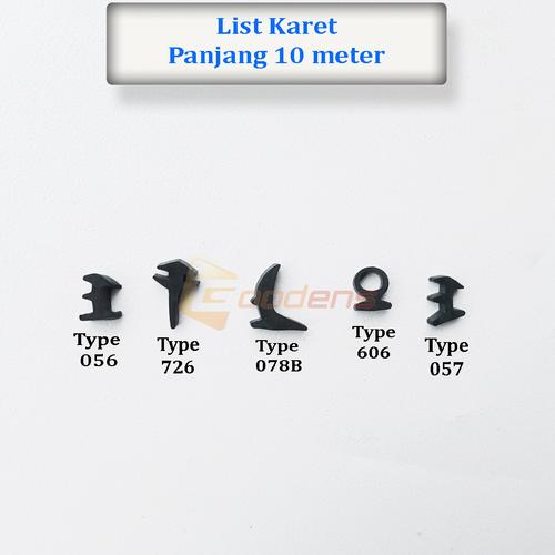 Jual List Karet 056 karet untuk kaca etalase panjang 10meter - Jakarta ...