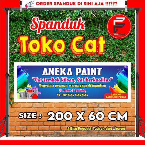 Jual Spanduk Toko Cat / Banner Toko Cat Ukuran 200 x 60 cm - Kab ...