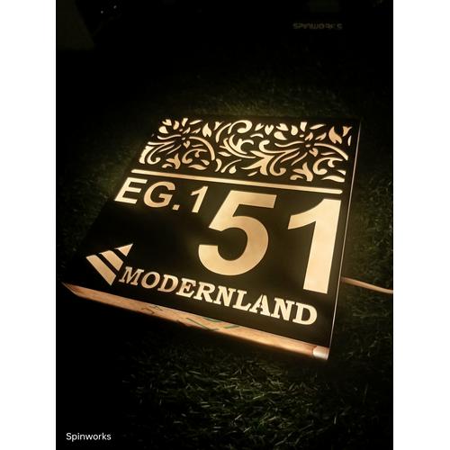 Jual Nomor Rumah Neon box Custom/Nomor Rumah Akrilik Led/Neon Sign ...