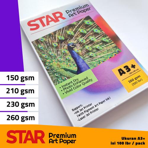 Jual Kertas Art Paper STAR A3+ (A3 Plus) isi 100 lembar 150/210/230/260 ...