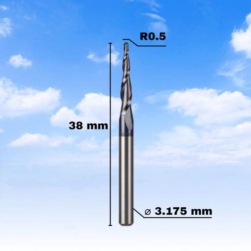 Promo Taper Ballnose diameter 3.175 mm R0.25 R0.5 R1 Taper Ball nose - R0.5mm - Jakarta Selatan ...