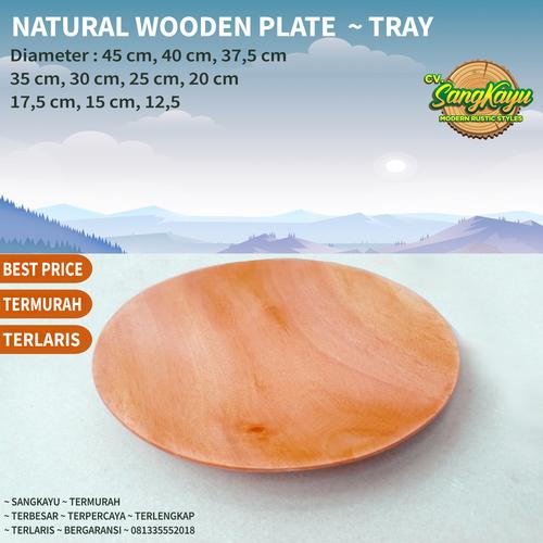 Jual Nampan bulat kayu piring saji kayu besar bulat Wooden Tray plate ...