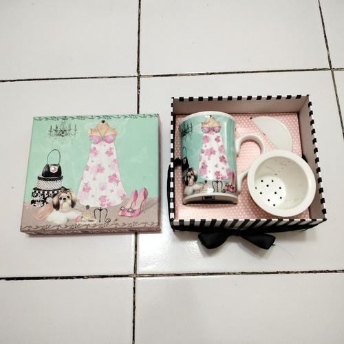 Jual VINTAGE TEA MUG/ GELAS TEH Pink Dress Kuno Langka Unik 100% ...