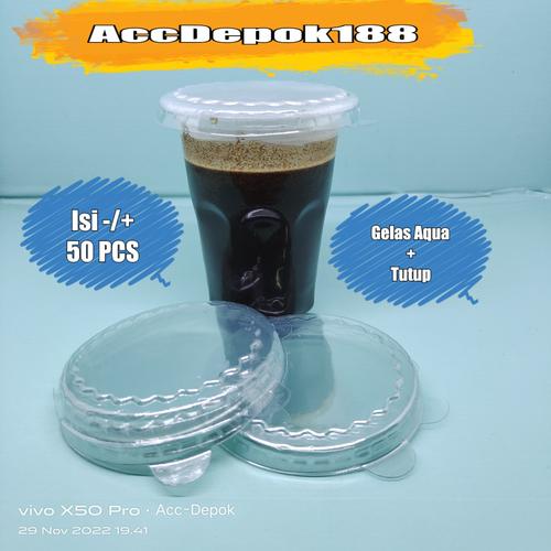 Jual Gelas Aqua Gelas Kopi Merek Grape Cups Anggur 1roll isi 50 buah ...