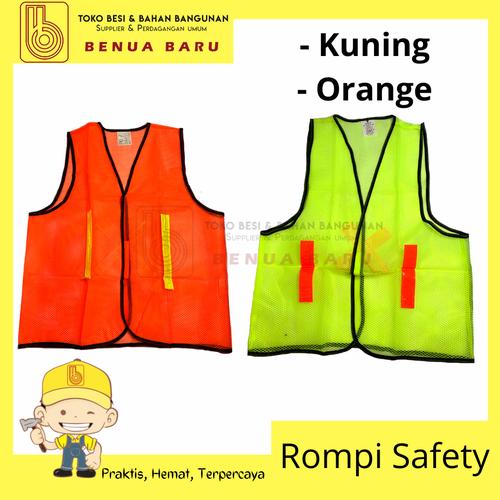 Jual Rompi Safety Jaring Jala Proyek Orange Hijau /Rompi Proyek Safety ...
