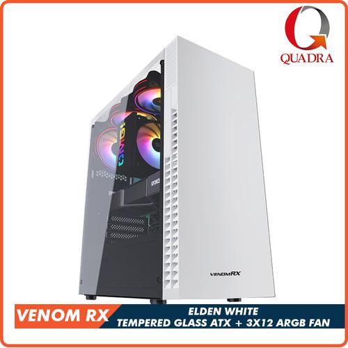 Jual VenomRX ELDEN WHITE Tempered Glass ATX Case dengan 3 x 12cm ARGB ...