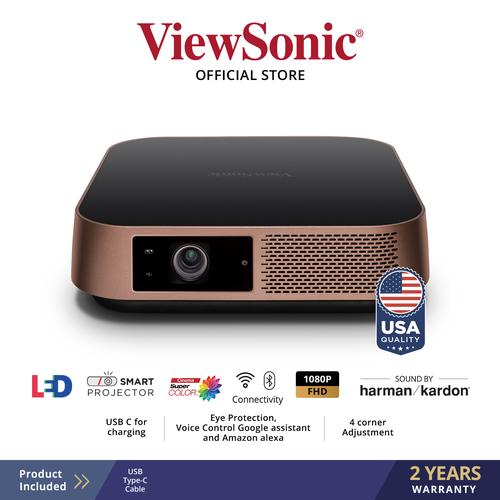 Promo ViewSonic M2 Smart Portable LED Lamp-Free Projector|FHD|1200 ...