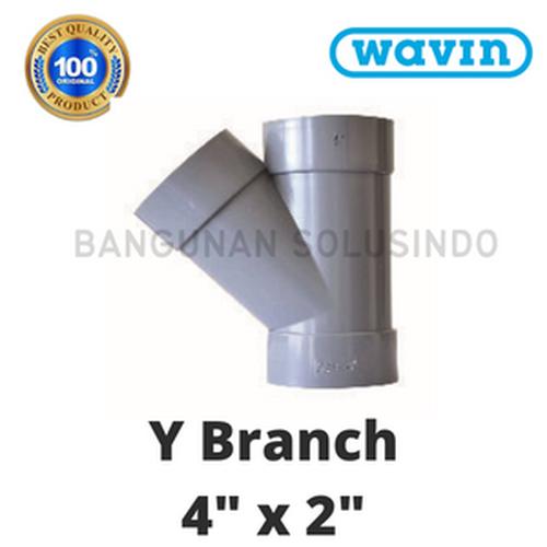 Jual Y Branch 4" x 2" Inch / Wavin ORIGINAL Fitting Pipa PVC - 4" x 2 ...