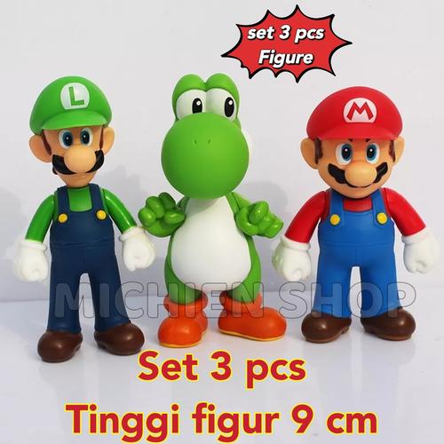 Jual Super Mario Bros Action Figure Pajangan Miniatur - SET ISI 3 ...