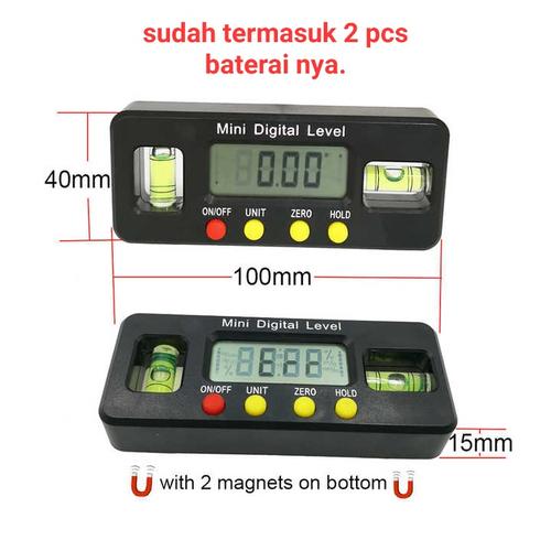 Jual MINI DIGITAL LEVEL ALAT UKUR SUDUT KEMIRINGAN BUSUR DERAJAT ...