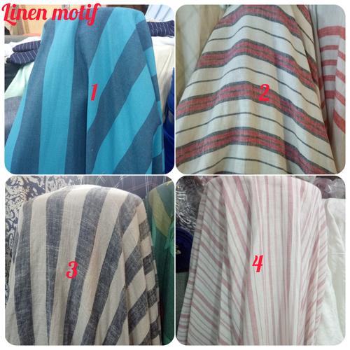Jual Kain linen salur/Bahan linen strip/Katun linen - Jakarta Pusat ...