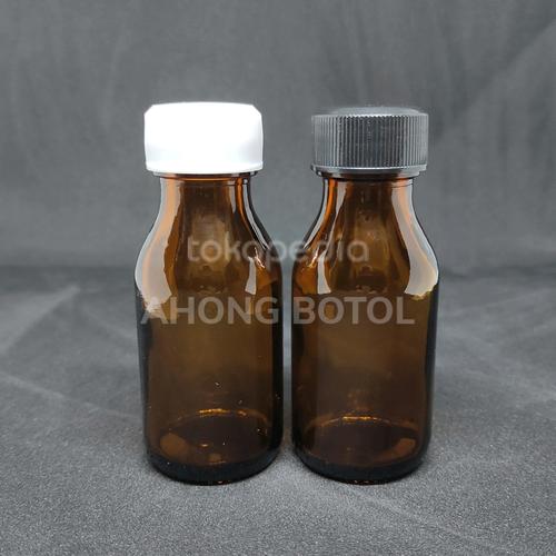 Jual Botol Kaca Coklat 50 ml / Amber / - tutup putih - Kota Depok - AHONG BOTOL | Tokopedia
