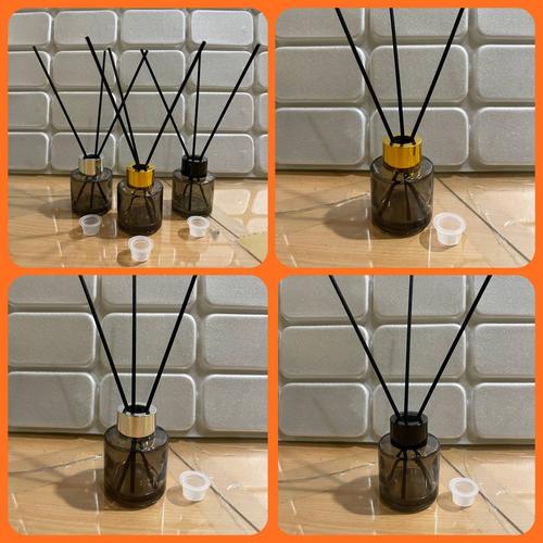 Promo Botol Reed Diffuser 50ml Kaca Tebal Hitam Vas Pot + Cap + Stopper ...