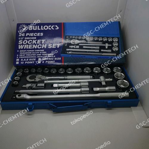 Jual Kunci Socket Set Bullock Inch, 1/2" DR 26Pcs 6PT ( 3/8" s/d 1-1/4 ...