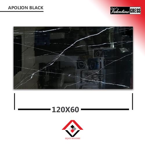Jual granit 120x60 - motif marmer - valentino gress apolion black - Kab ...